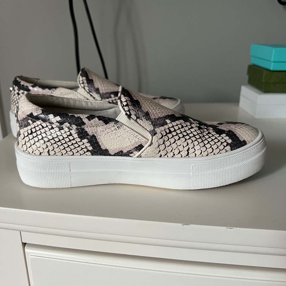 Steve Madden Girls Natural Snake Slip-On Sneakers! - Gem